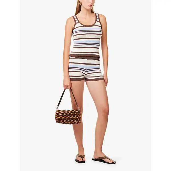 4TH & RECKLESS Amara Striped Cotton-blend Top