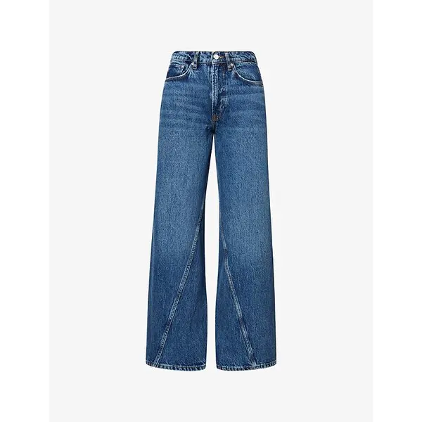 ANINE BING Brie Wide-leg Denim Jeans - Washed Blue
