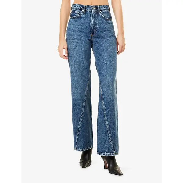 ANINE BING Brie Wide-leg Denim Jeans
