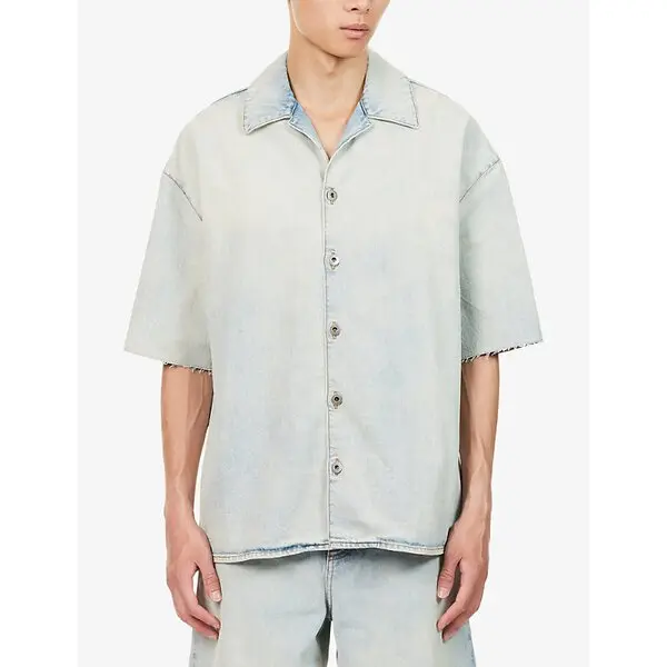Loewe Anagram Short-sleeve Denim Shirt