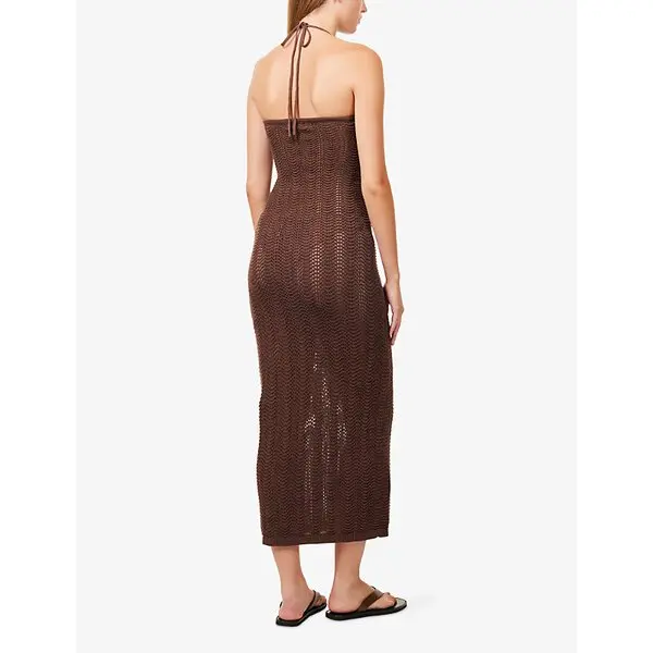4TH & RECKLESS Miriam Halterneck Cotton-blend Maxi Dress