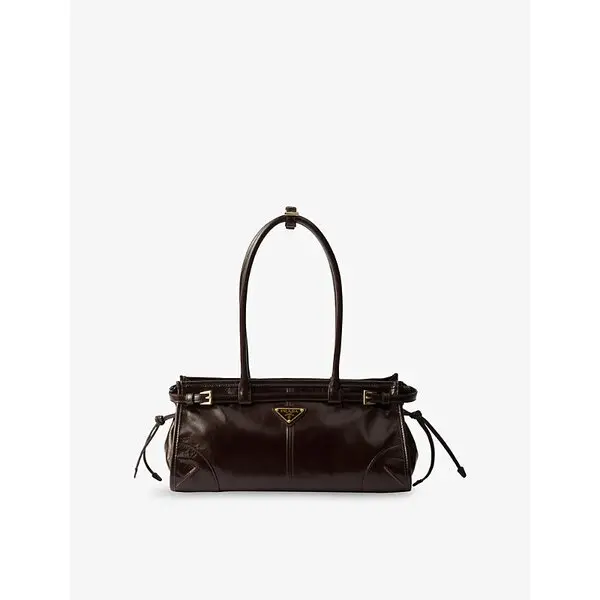 Prada Bonnie Medium Leather Handbag - Brown