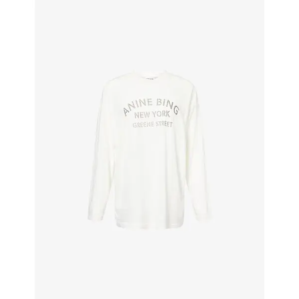 ANINE BING Ivan Long-sleeve Cotton T-shirt - Ecru