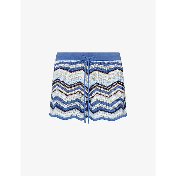 Devon Windsor Solene Chevron-stripe Knitted Shorts