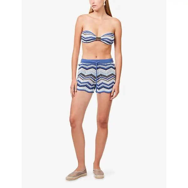 Devon Windsor Solene Chevron-stripe Knitted Shorts