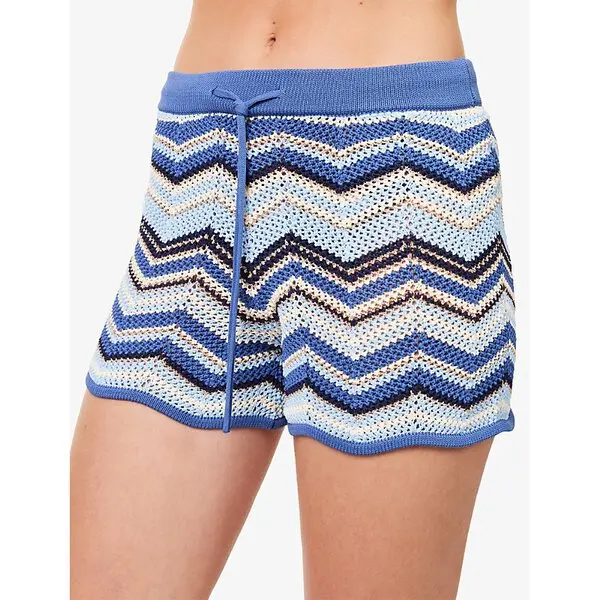 Devon Windsor Solene Chevron-stripe Knitted Shorts