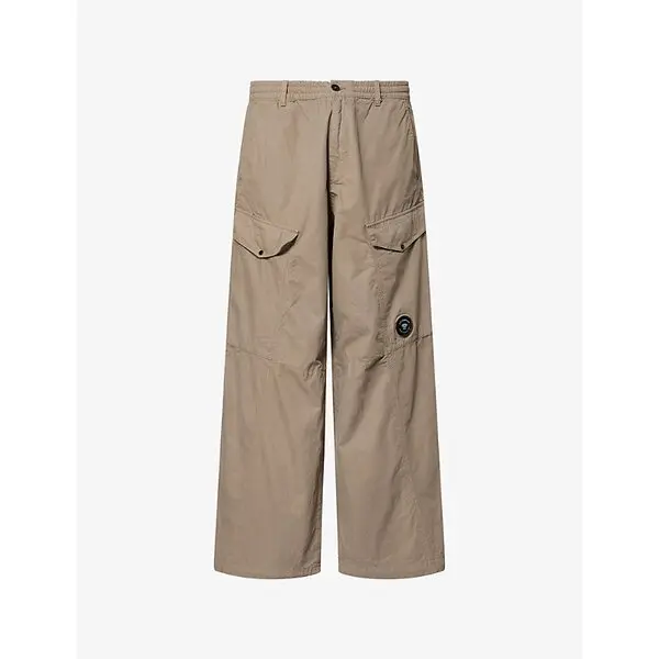 C.P. COMPANY Microreps Boxy-fit Cotton Trousers - Fallen Rock