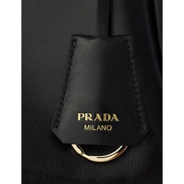 Prada Aimée Medium Leather Shoulder Bag - Black