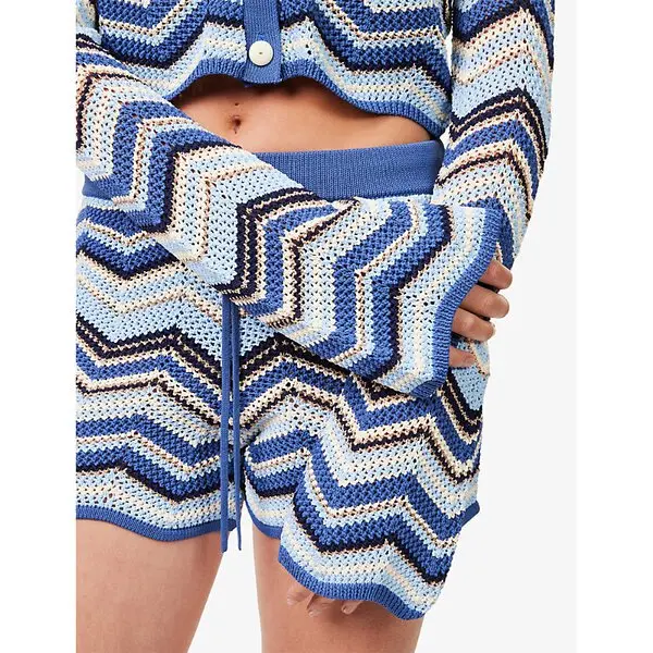 Devon Windsor Stella Zigzag-pattern Knitted Cardigan