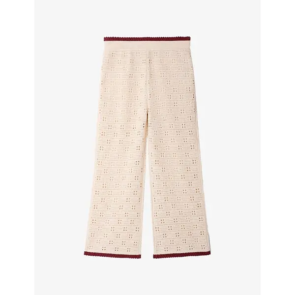 Sandro Cropped Crochet Knitted Trousers - Ecru