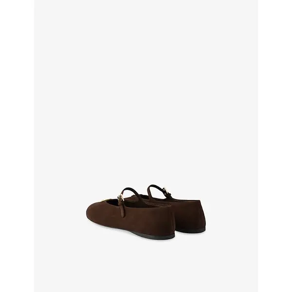 Prada Triangle-logo Suede Ballerina Flats