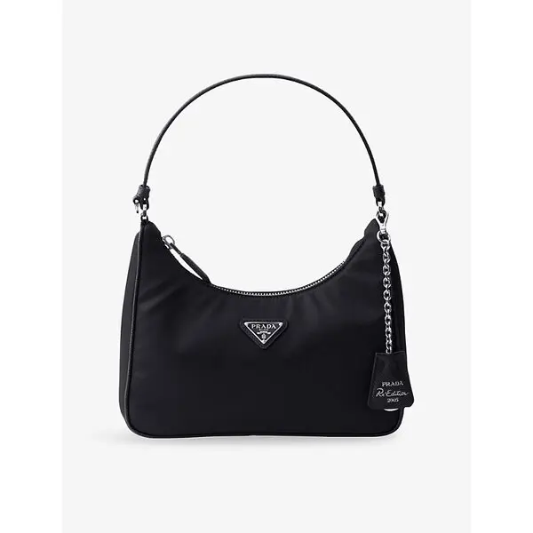 Prada Re-edition 2005 Re-nylon And Saffiano Leather Mini Bag - Black