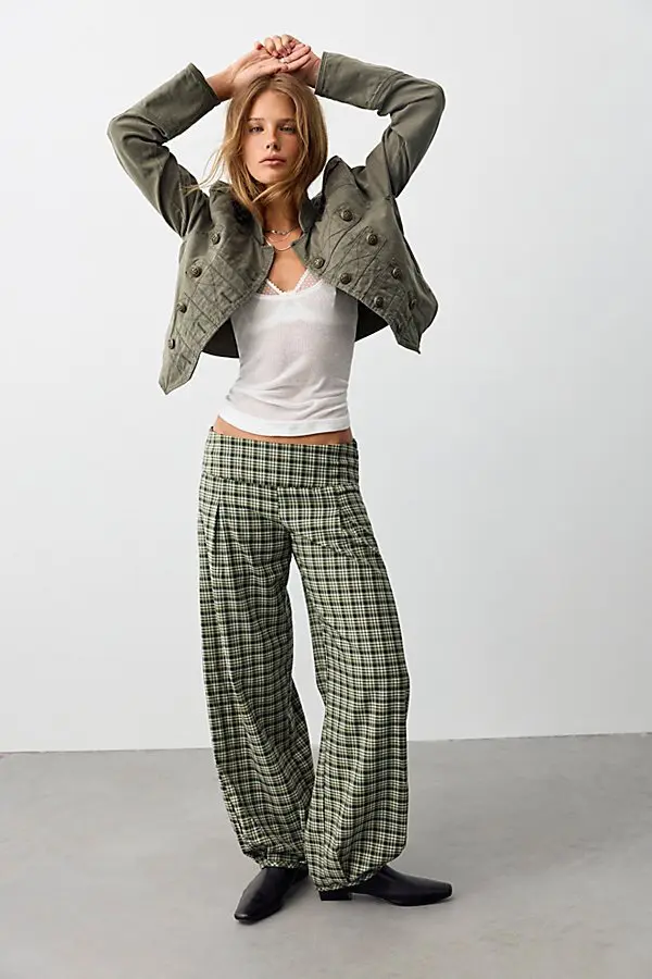 Free People Lizzy Low-rise Balloon Pants - Army Combo