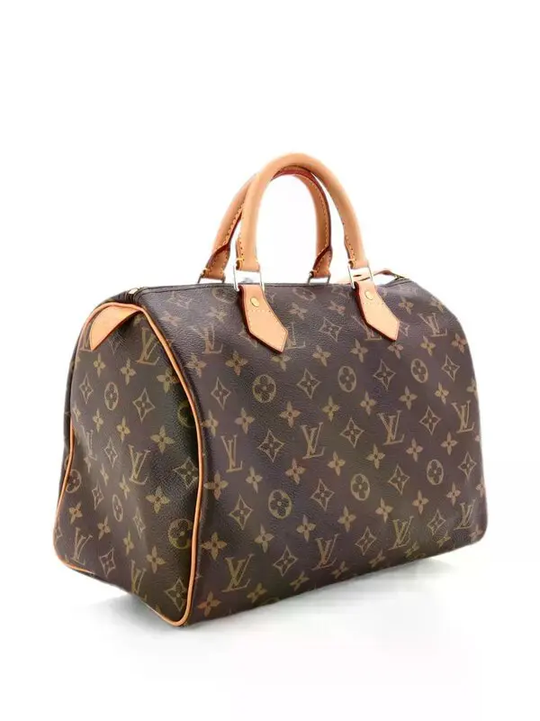 LOUIS VUITTON Speedy Handbag Monogram Canvas 30 Satchel - Brown