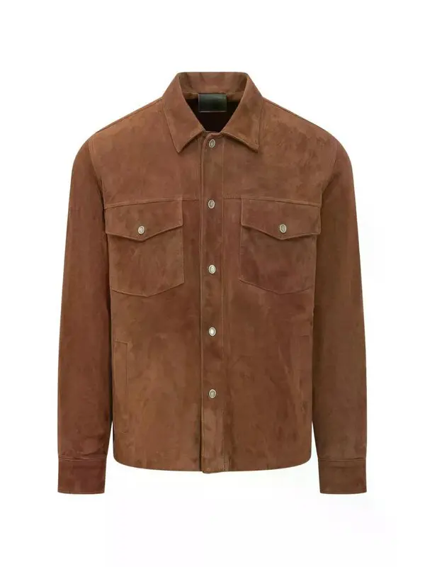 GIOCASTA Suede Panelled Jacket - Brown