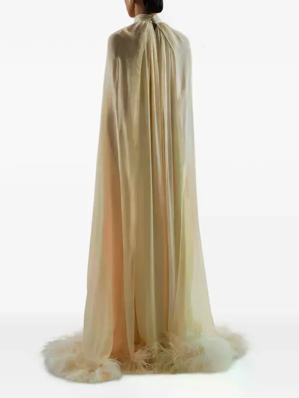 TALLER MARMO Eterea Feather-trim Gown