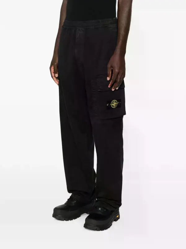 Stone Island Logo-patch Cargo Pants - Black