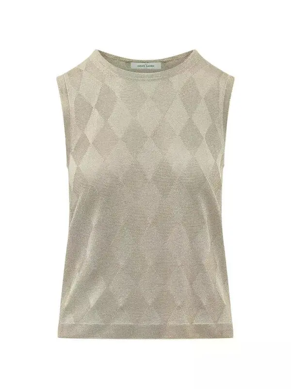 GRAN SASSO Argyle-pattern Knit Top - Neutrals