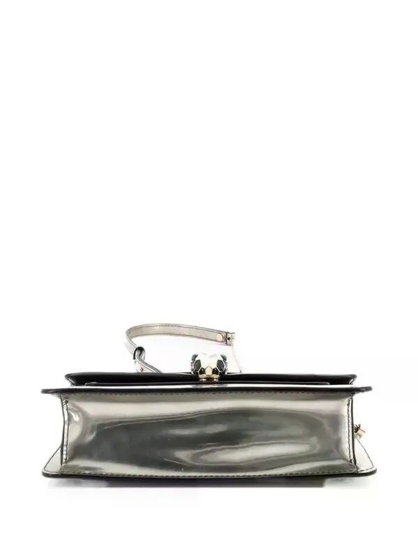 BVLGARI Serpenti Forever Patent Small Shoulder Bag - Metallic