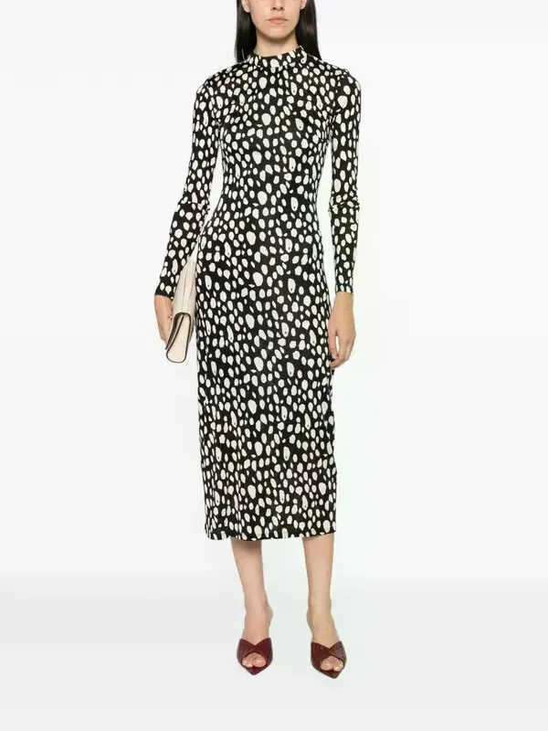 Patrizia Pepe Graphic Print Long-sleeve Dress