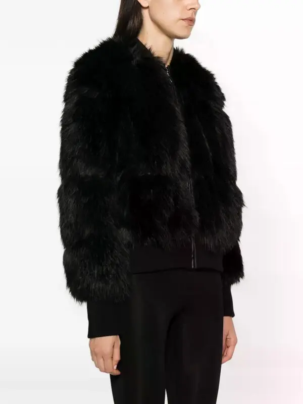 Patrizia Pepe Faux Fur Bomber Jacket