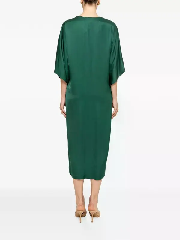 NISSA Drawstring Viscose Midi Dress