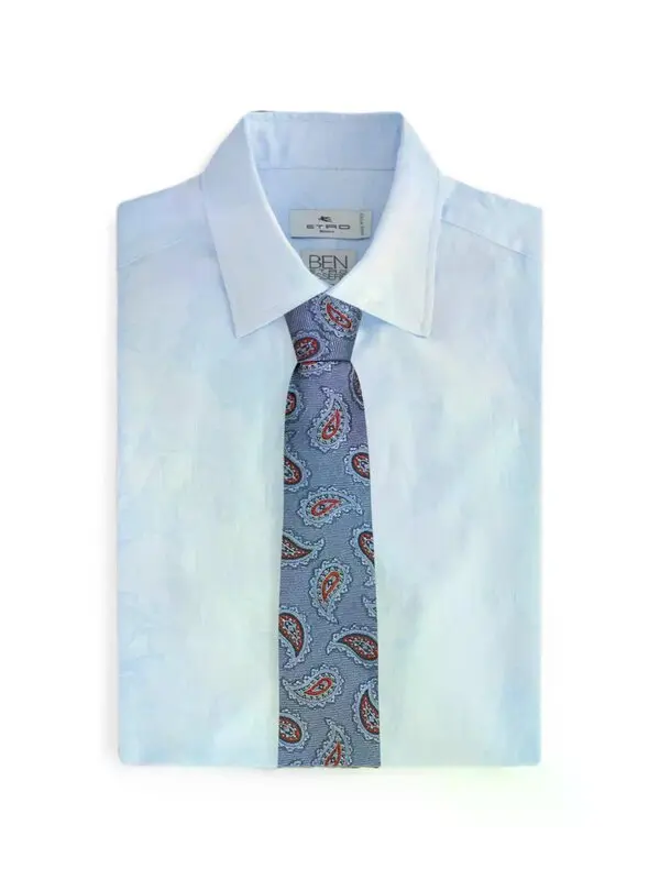 Etro Silk Jacquard Paisley Neck Tie - Blue
