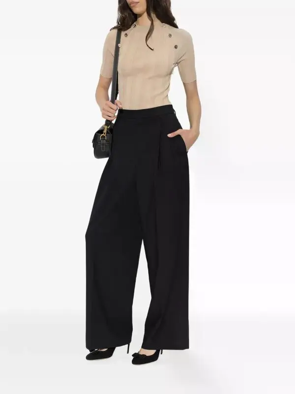 Sportmax Radura Button-detail Ribbed T-shirt
