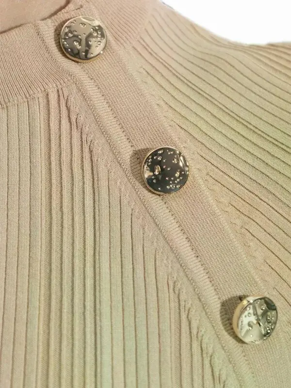 Sportmax Radura Button-detail Ribbed T-shirt