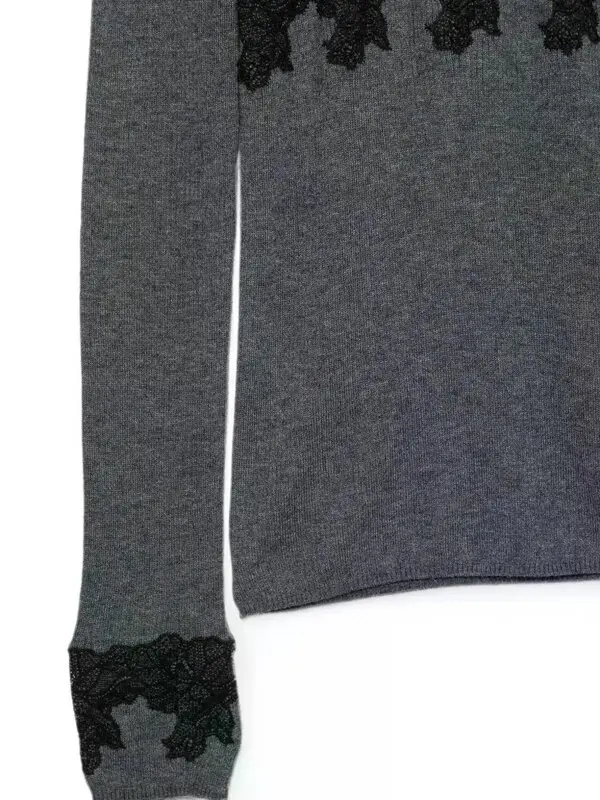 Patrizia Pepe Lace-trim Turtleneck Knit