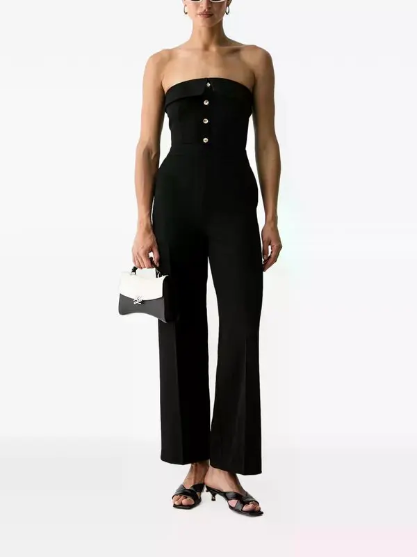 MORGAN Pnoemi Strapless Button-up Jumpsuit - Black
