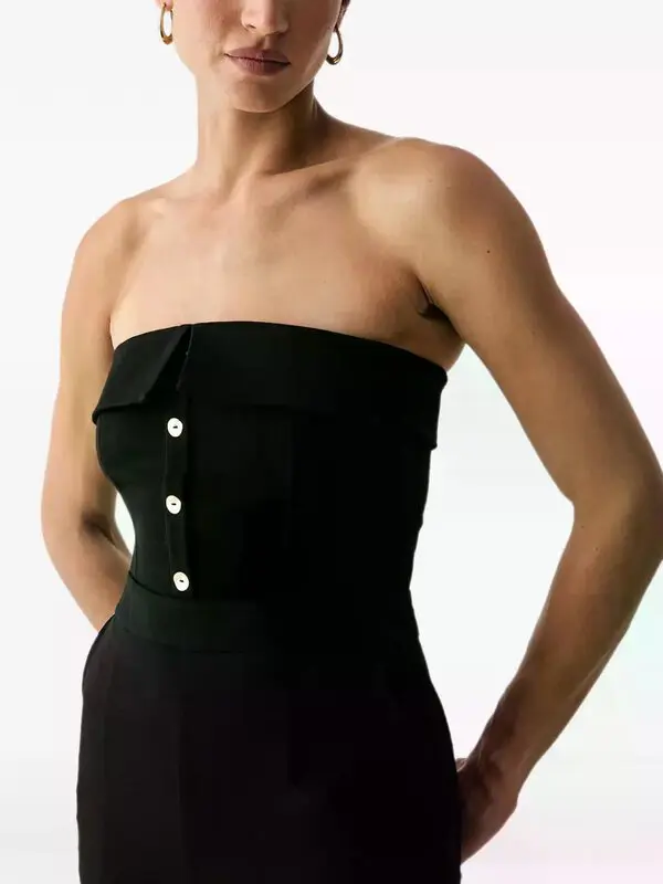 MORGAN Pnoemi Strapless Button-up Jumpsuit