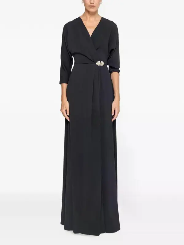 NISSA Crystal-embellished Maxi Dress - Black