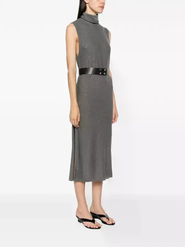 Patrizia Pepe Belted Sequin-embellished Dress