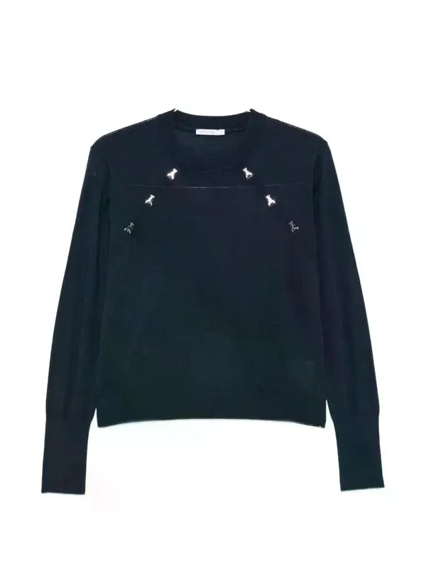 Patrizia Pepe Fly-embellished Wool Knit - Blue