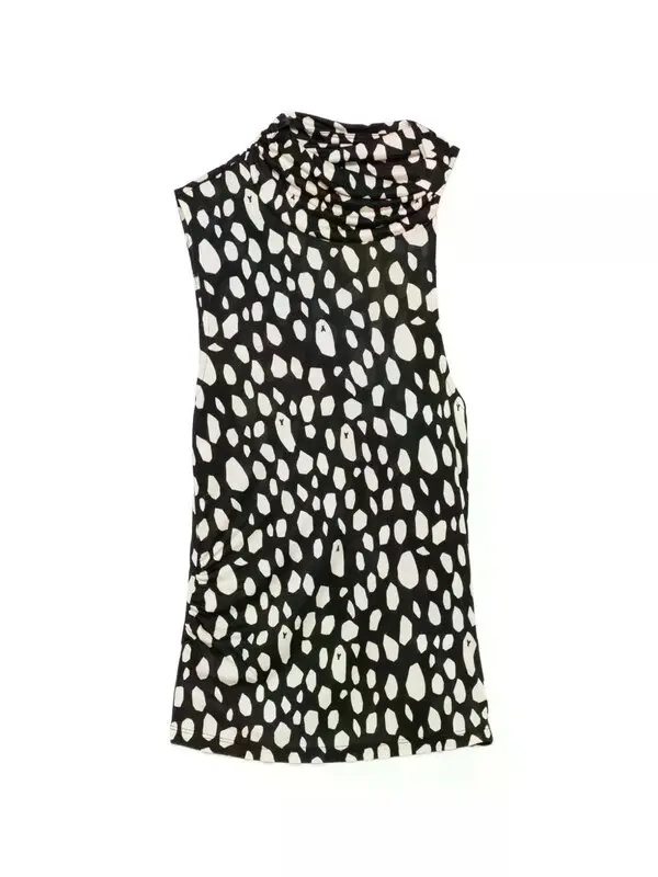 Patrizia Pepe Graphic-print Asymmetric Top - Black