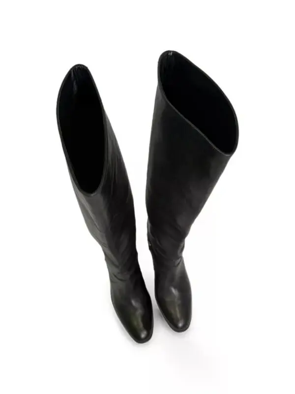 Saint Laurent Chain-link Knee-high Leather Boots