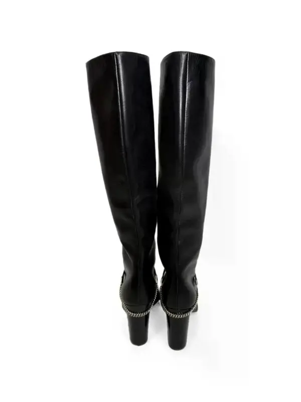 Saint Laurent Chain-link Knee-high Leather Boots