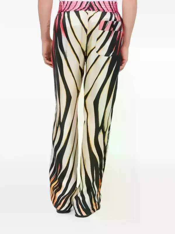 Roberto Cavalli Ray Print Silk-satin Trousers