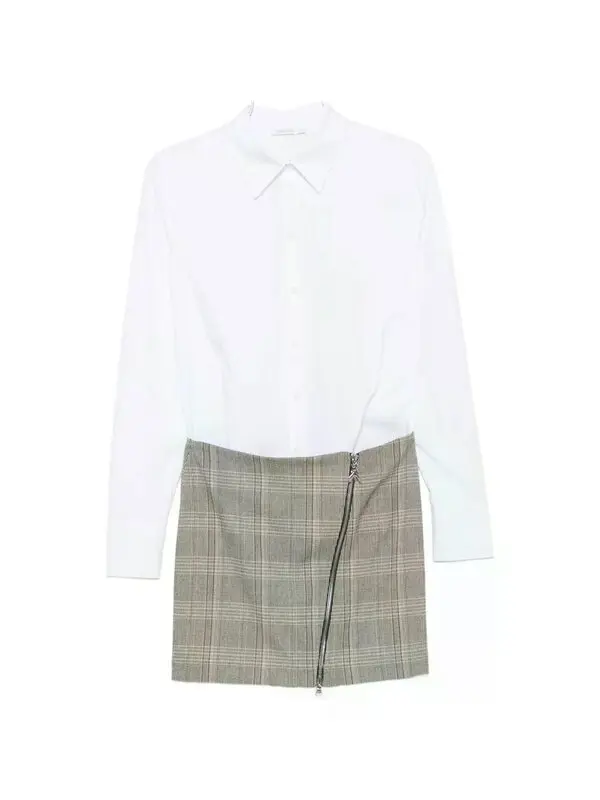 Patrizia Pepe Check-pattern Zip-detail Dress