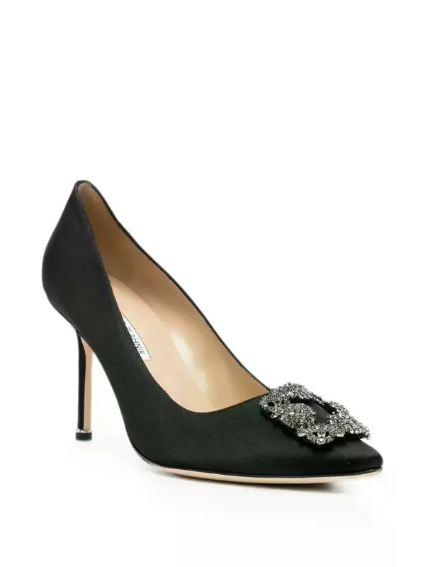 Manolo Blahnik Hangisi Crystal-buckle Pumps - Black