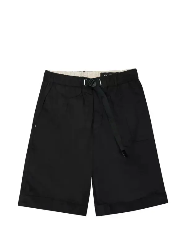 WHITE SAND Belted Turn-up-hem Shorts