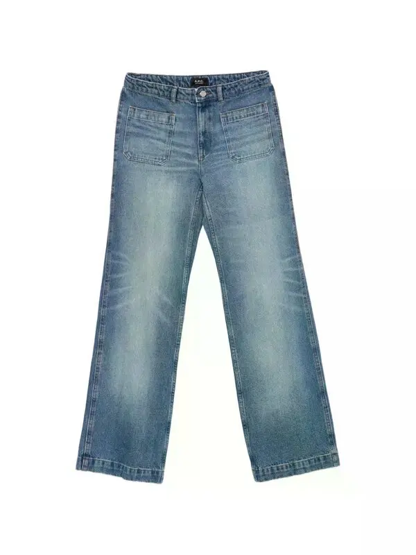A.p.c. Patch-pocket Wide-leg Jeans - Blue
