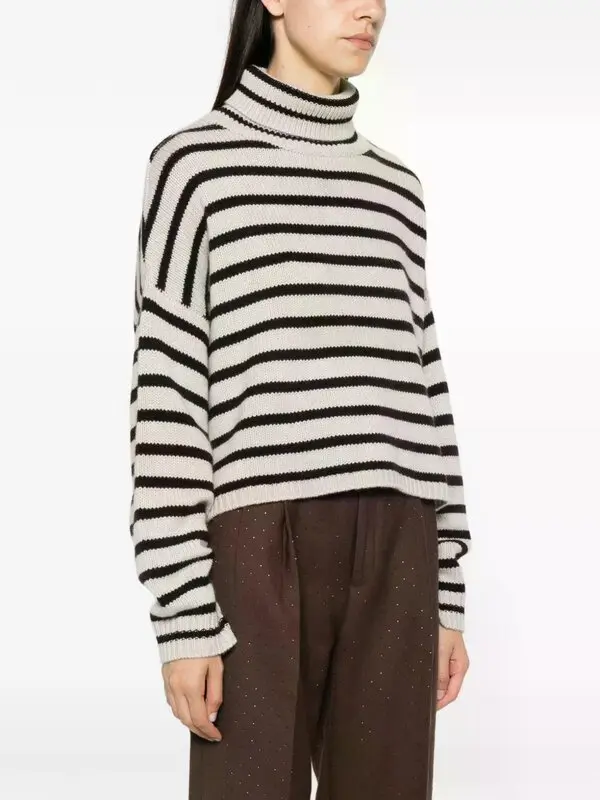 LISA YANG Zerlina Striped Roll-neck Sweater