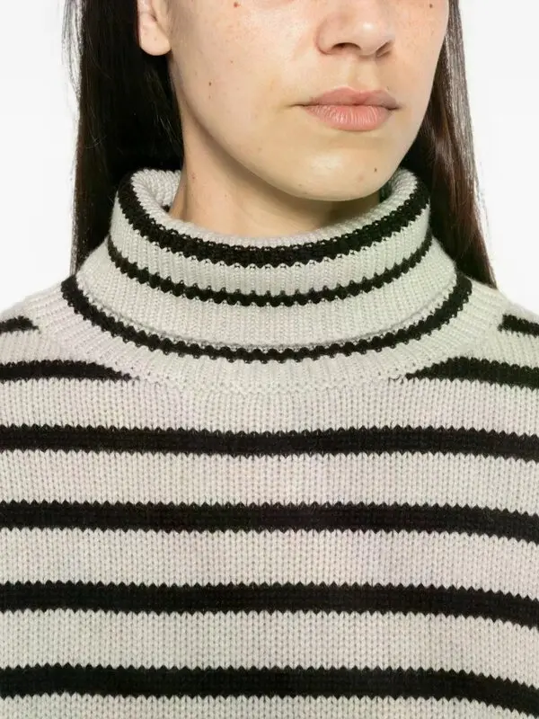 LISA YANG Zerlina Striped Roll-neck Sweater