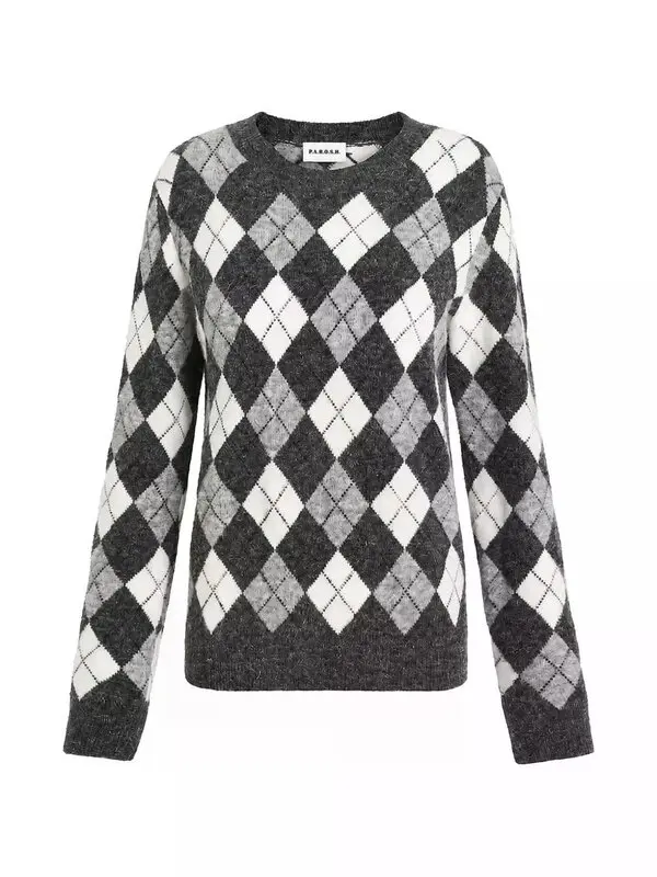 P.a.r.o.s.h Argyle-intarsia Sweater - Grey