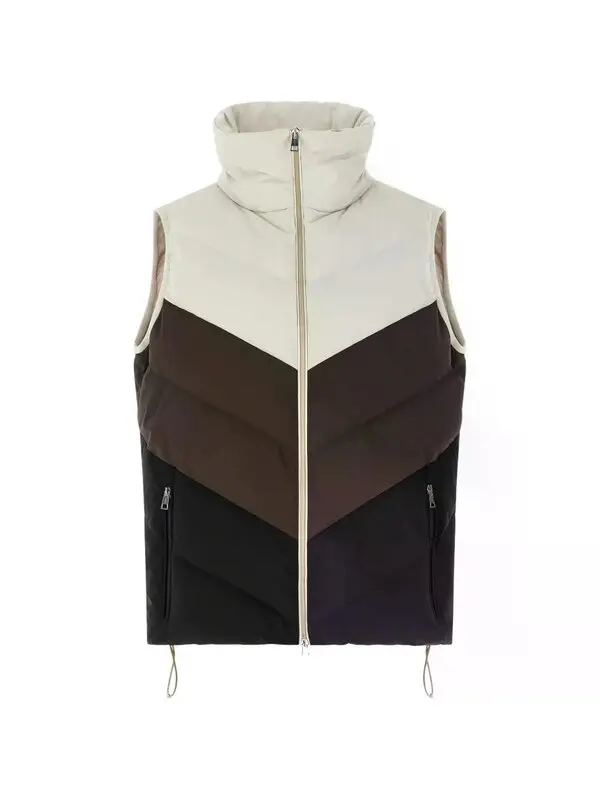 Kiton Chevron-quilted Color-block Vest