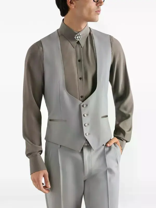 Dolce & Gabbana Micro-rib Tuxedo Vest
