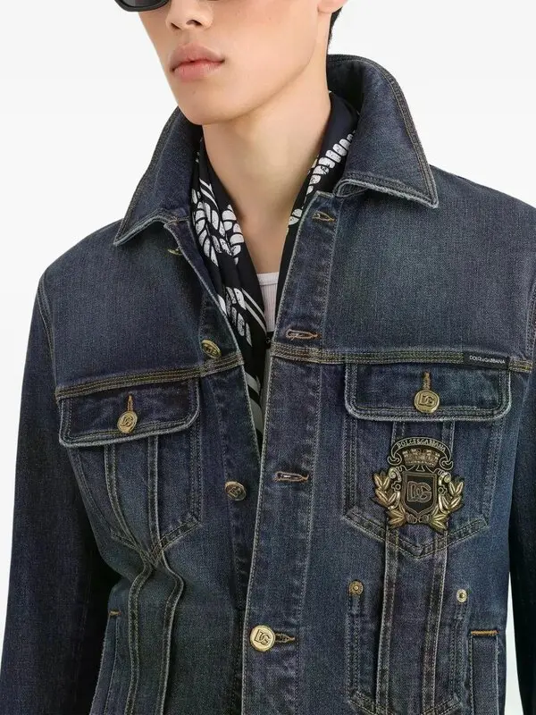 Dolce & Gabbana Denim Jacket With Logo Patch