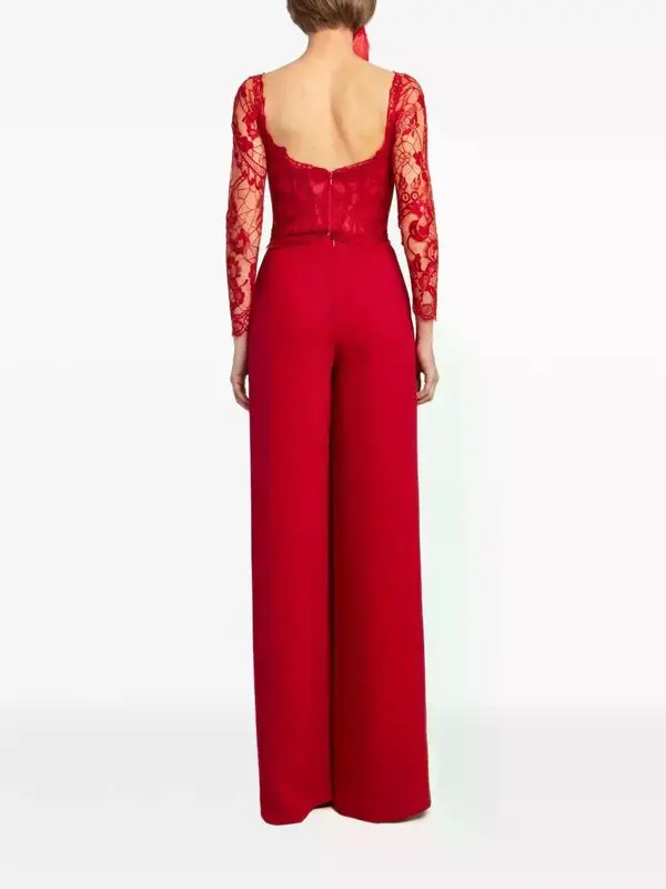 GEMY MAALOUF Lace-embroidered V-neck Top